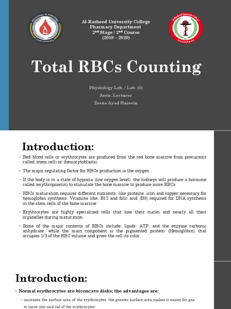 Total RBCs Counting | PDF | Red Blood Cell | Anemia