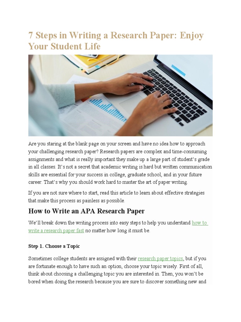 7 Steps in Writing A Research Paper | PDF | Academic Publishing | Thesis