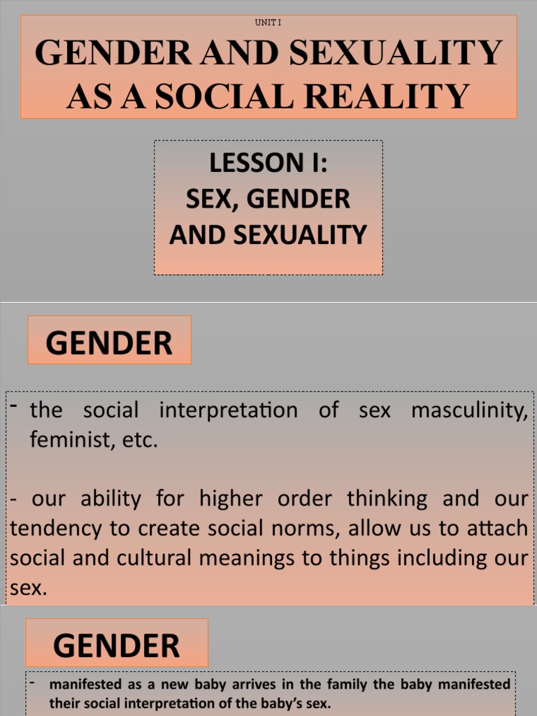 Gender And Sexuality As A Social Reality | Sexual Orientation | Gender