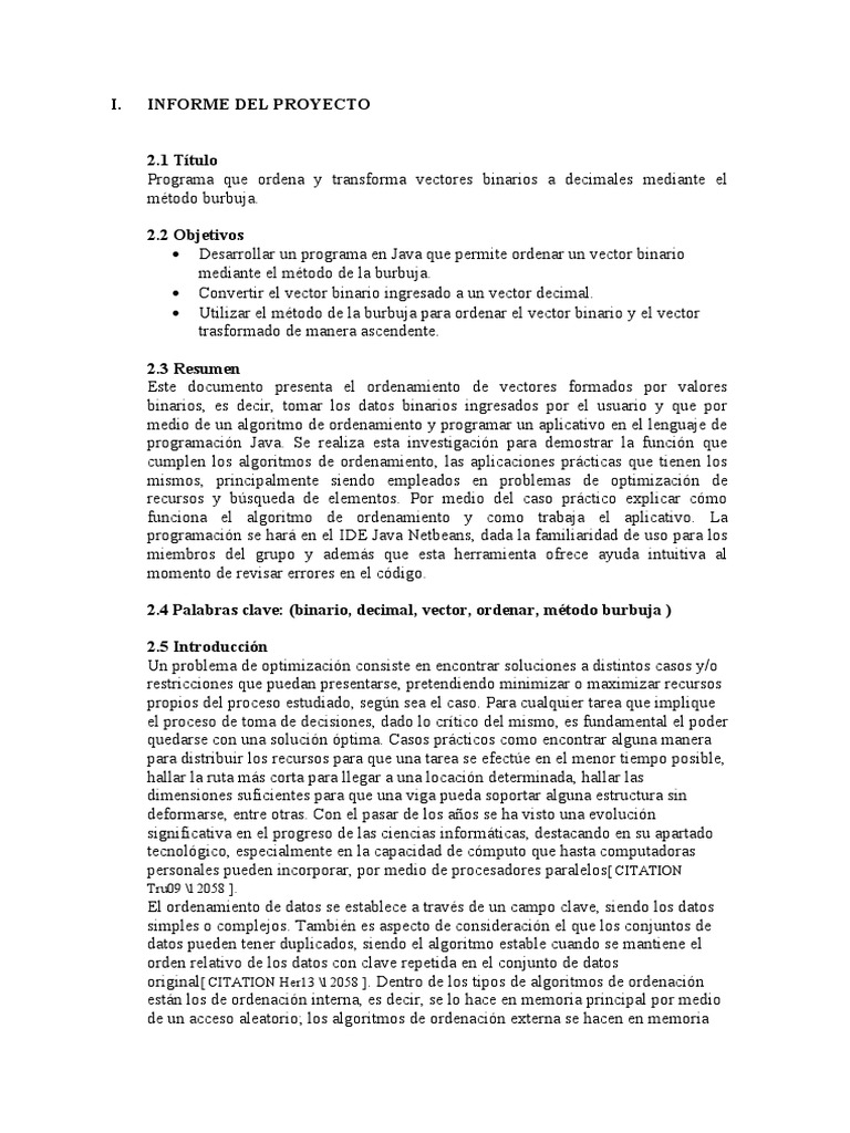 Proyecto | PDF | Algoritmos | Poco