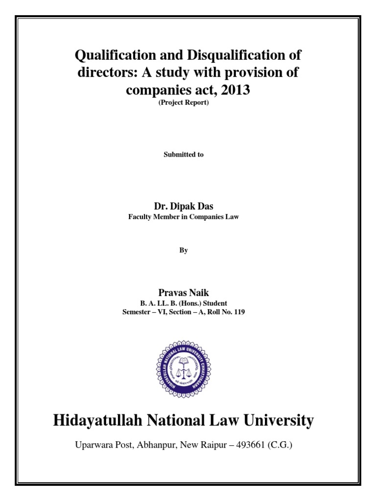 Qualification and Disqualification of Directors | PDF | Board Of ...