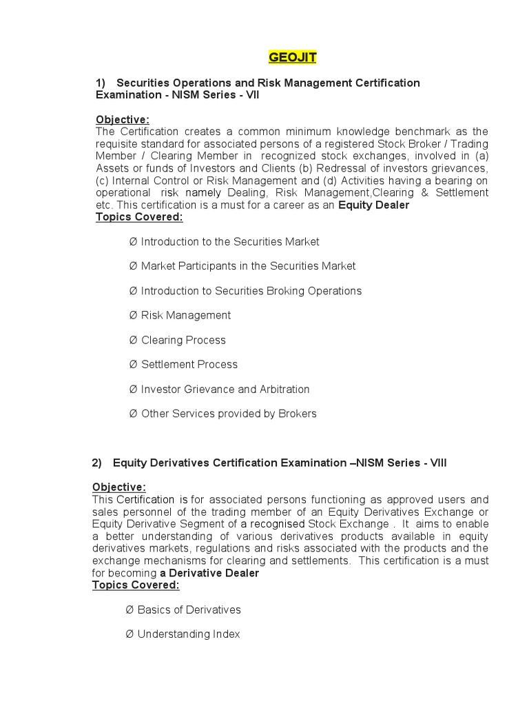 Add On Courses | PDF | Securities (Finance) | Derivative (Finance)