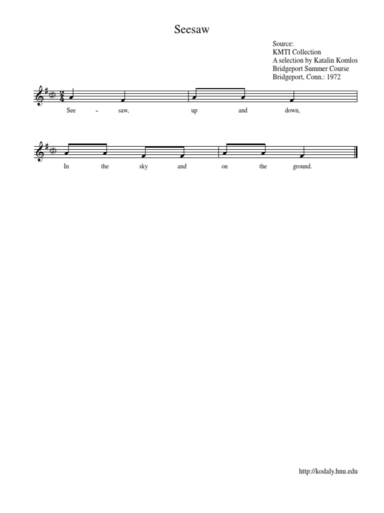 Seesaw: See Saw, Up and Down | PDF