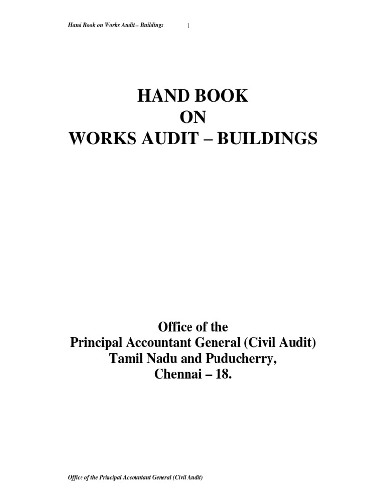 HAND BOOK ON Audit of Works | PDF | Audit | Taxes