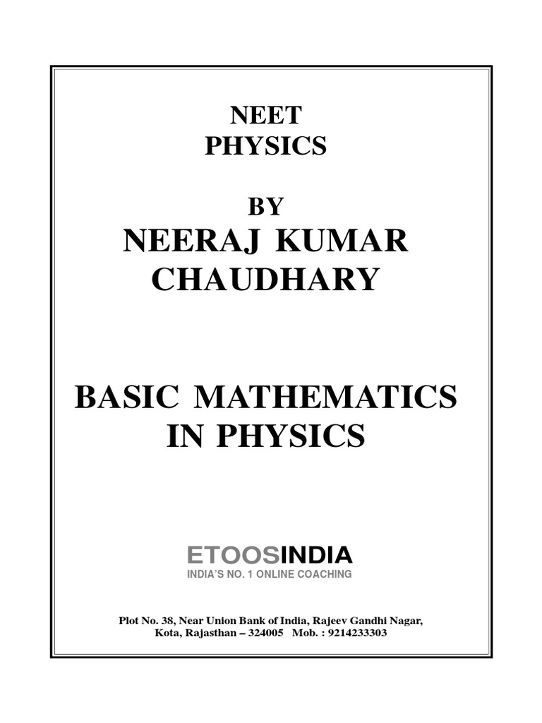 Basic Mathematics in Physics | PDF | Euclidean Vector | Angle