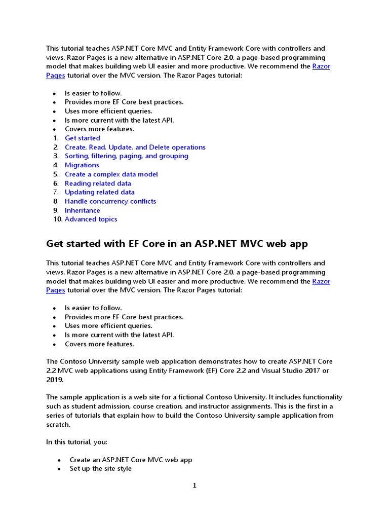 Build a University Web App with EF Core & MVC | PDF | Entity Framework ...