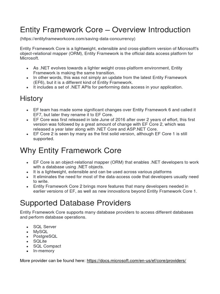 Entity Framework Net Core | PDF | Entity Framework | Language Integrated Query