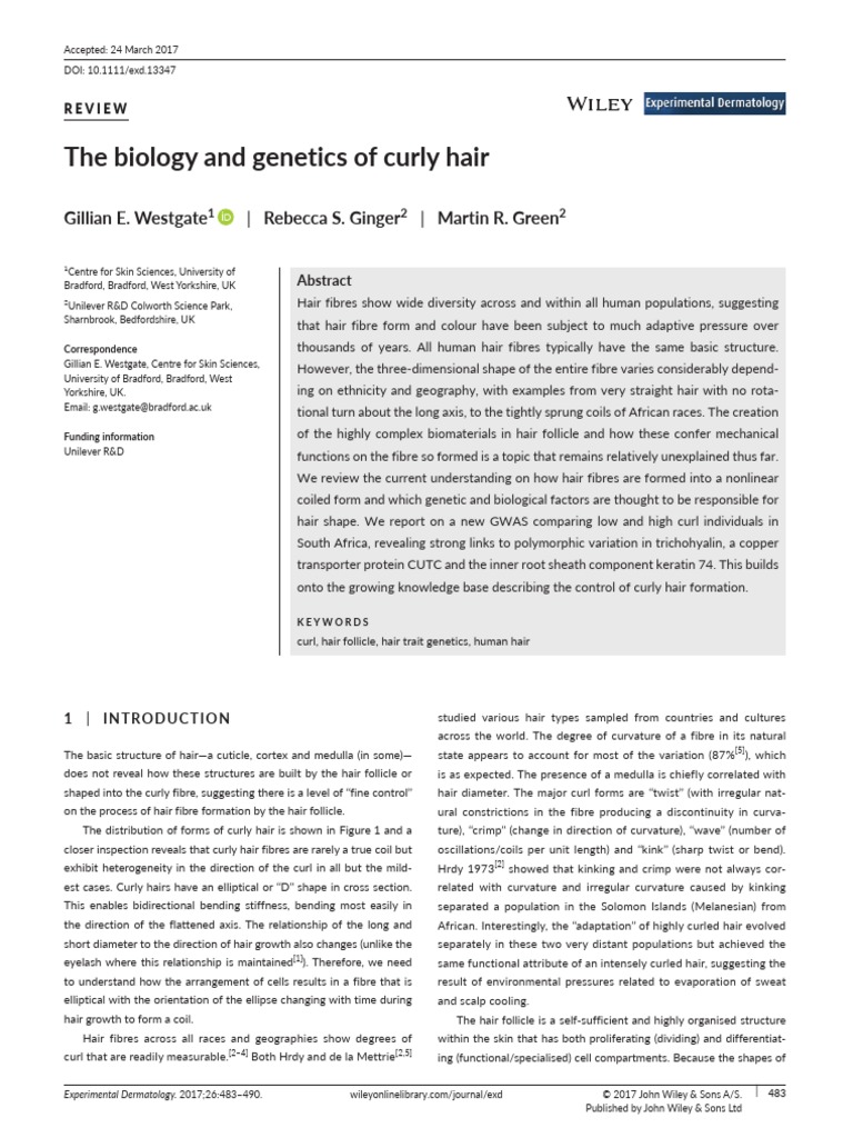 The Biology and Genetics of Curly Hair | PDF | Hair | Single Nucleotide ...