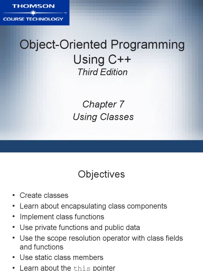 Object-Oriented Programming Using C++: Third Edition | PDF | Class (Computer Programming ...