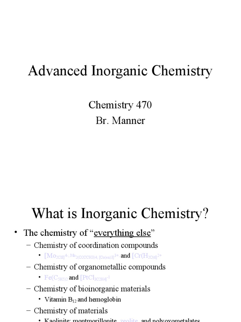 Introduction To Inorganic Chemistry | PDF