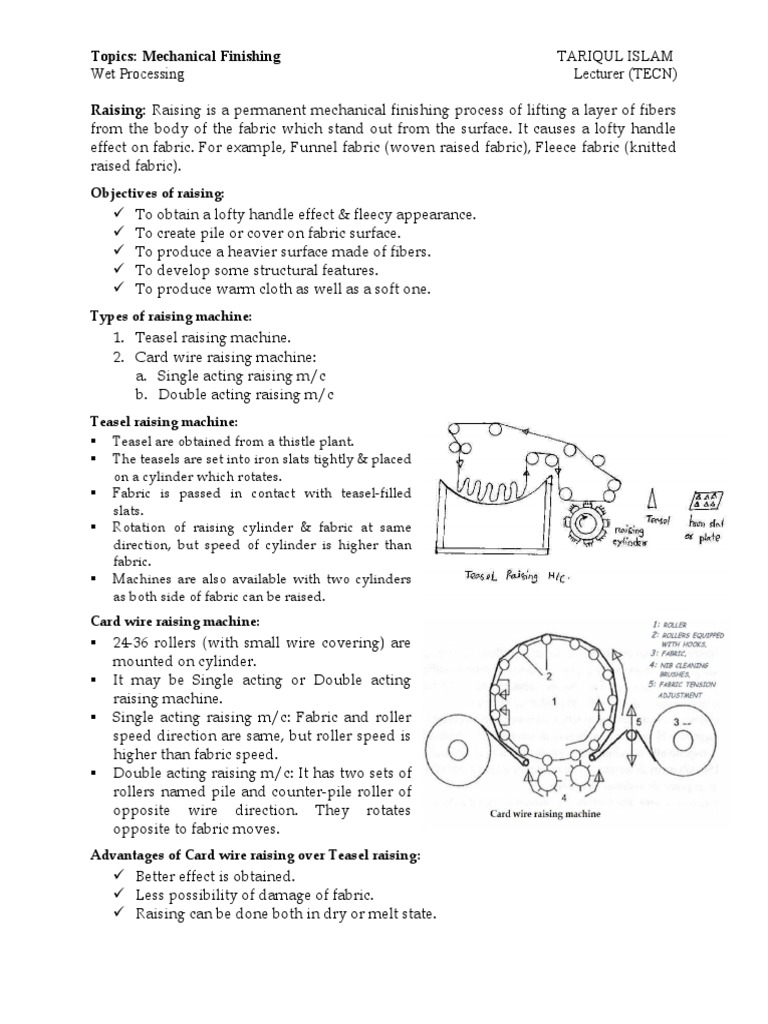 Mechanical Finishing Processes: An In-Depth Look at Raising, Shearing ...