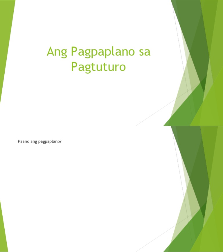 Ang Pagpaplano Sa Pagtuturo | PDF