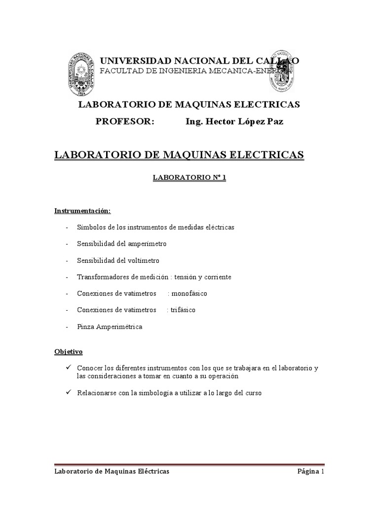 Laboratorios de Maquinas Electricas | PDF | Transformador | Corriente eléctrica