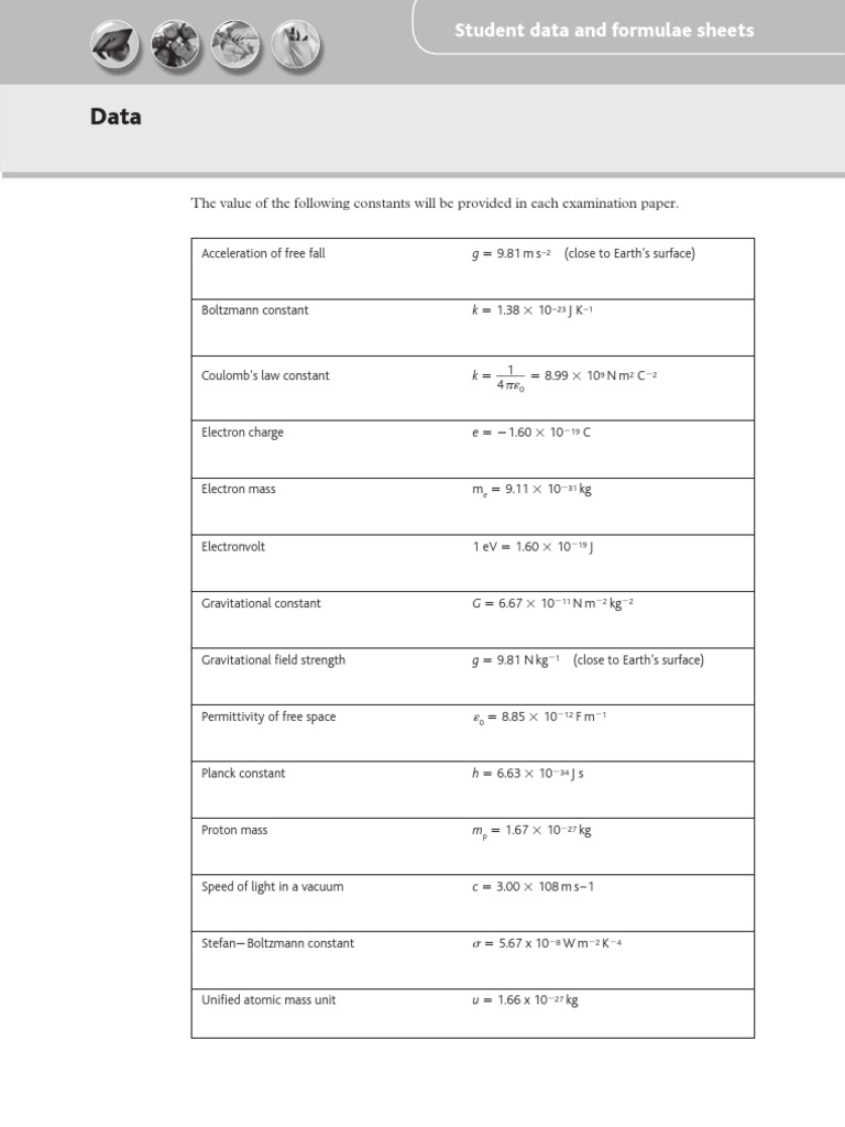 Unit 4 Formula Sheet | PDF | Electronvolt | Temporal Rates