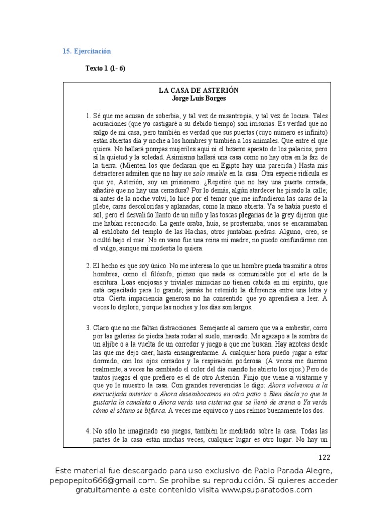 La Casa De Asterión Cuento Pdf Minotauro