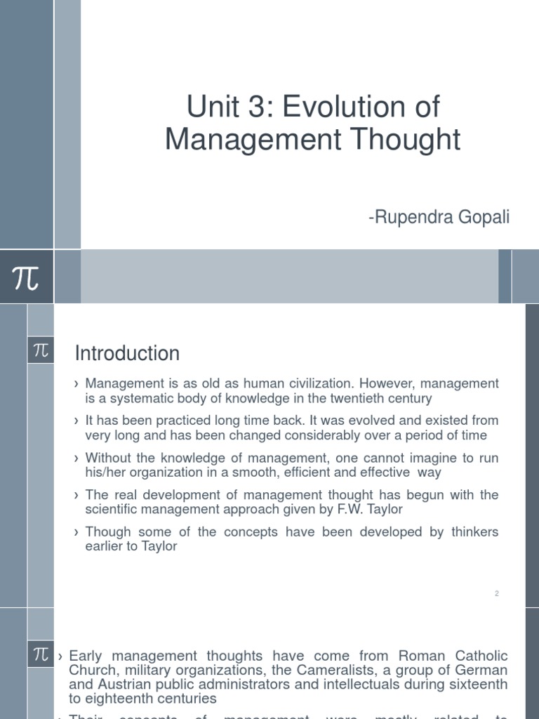 Evolution of Management Thought Overview | PDF | Decision Making | System