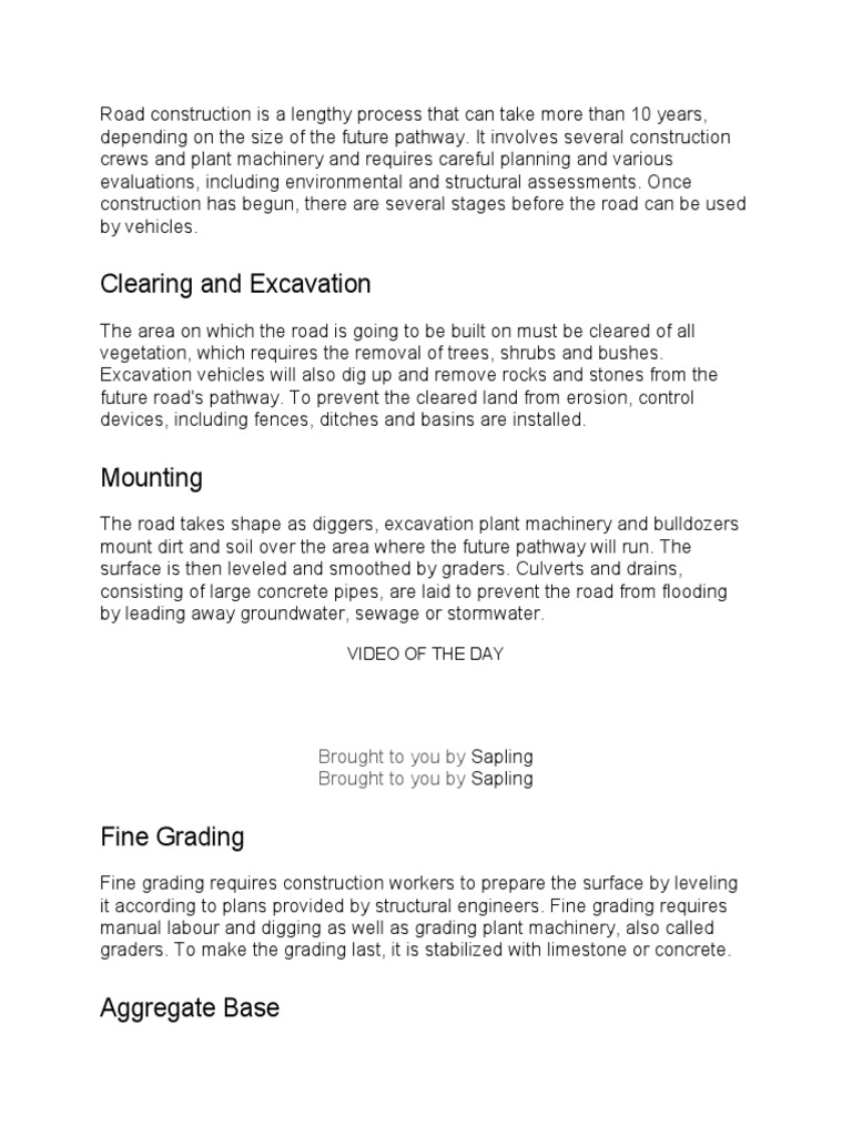 Road Construction Stages | PDF | Road | Asphalt