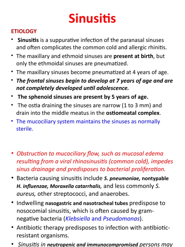 Sinusitis: Etiology | PDF | Health Sciences | Rtt