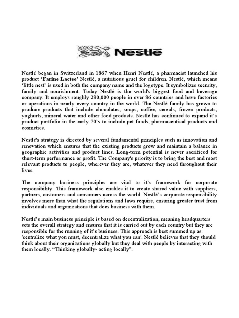 Nestle Case Study | Download Free PDF | Nestlé | Bottled Water