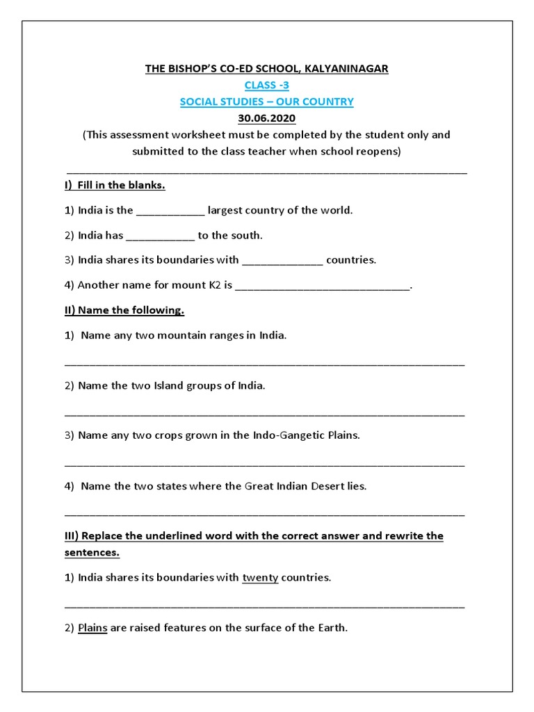 Class 3-Social Studies