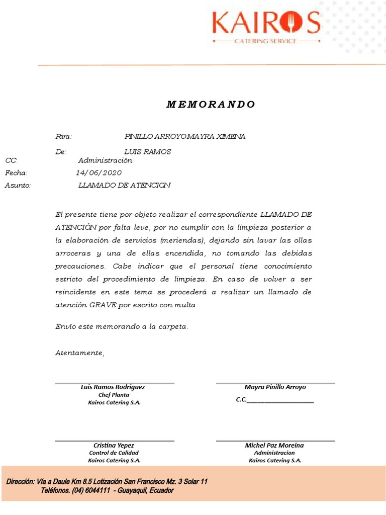 Formato Memo | PDF | Ecuador | Business