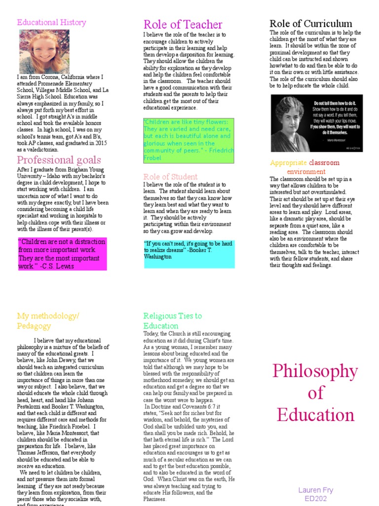 Philosophy Brochure | PDF | Schools | Teachers
