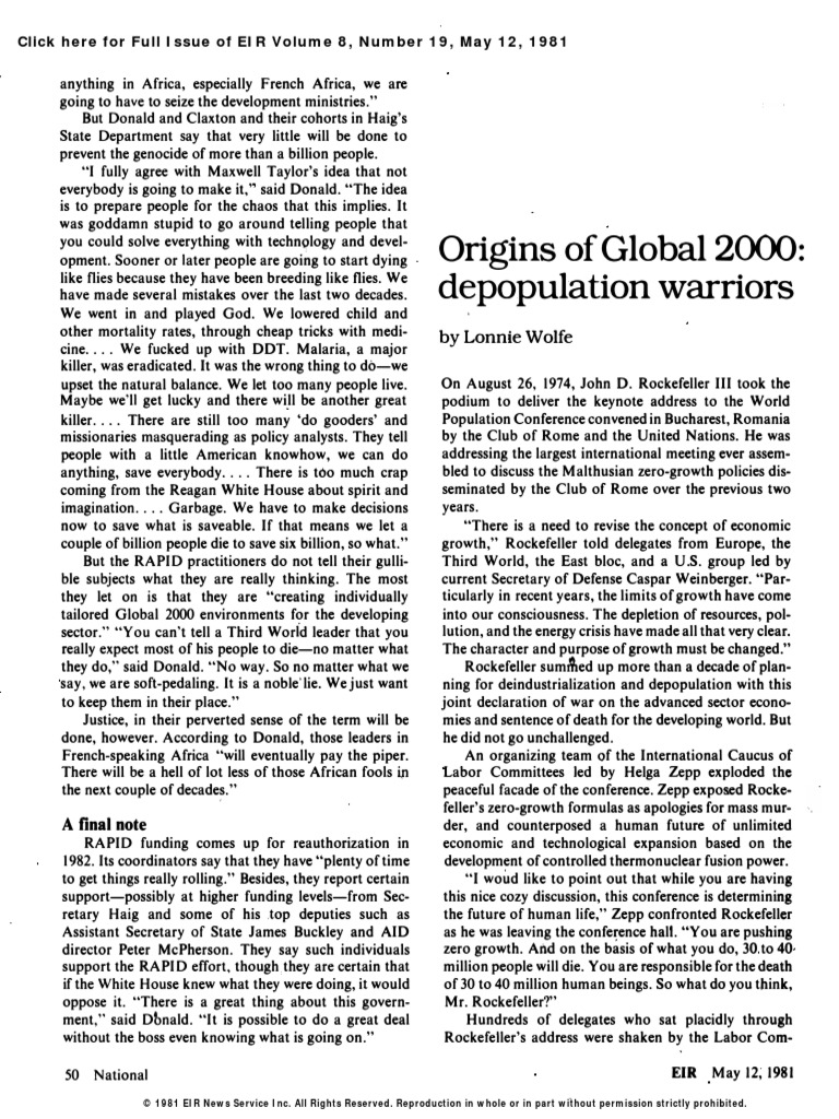 Eirv08n19-19810512 050-Origins of Global 2000 A Map of | PDF | Robert ...