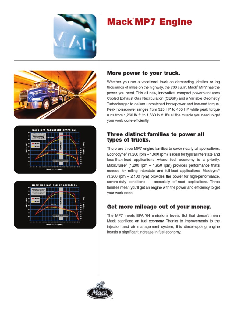 Mack MP7 Engine: More Power To Your Truck | PDF | Fuel Economy In ...