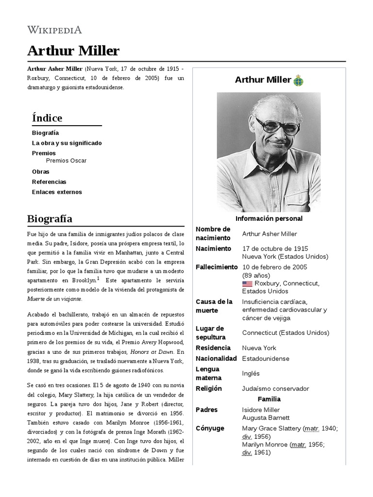 Arthur Miller | PDF | Clásicos | Ficción general