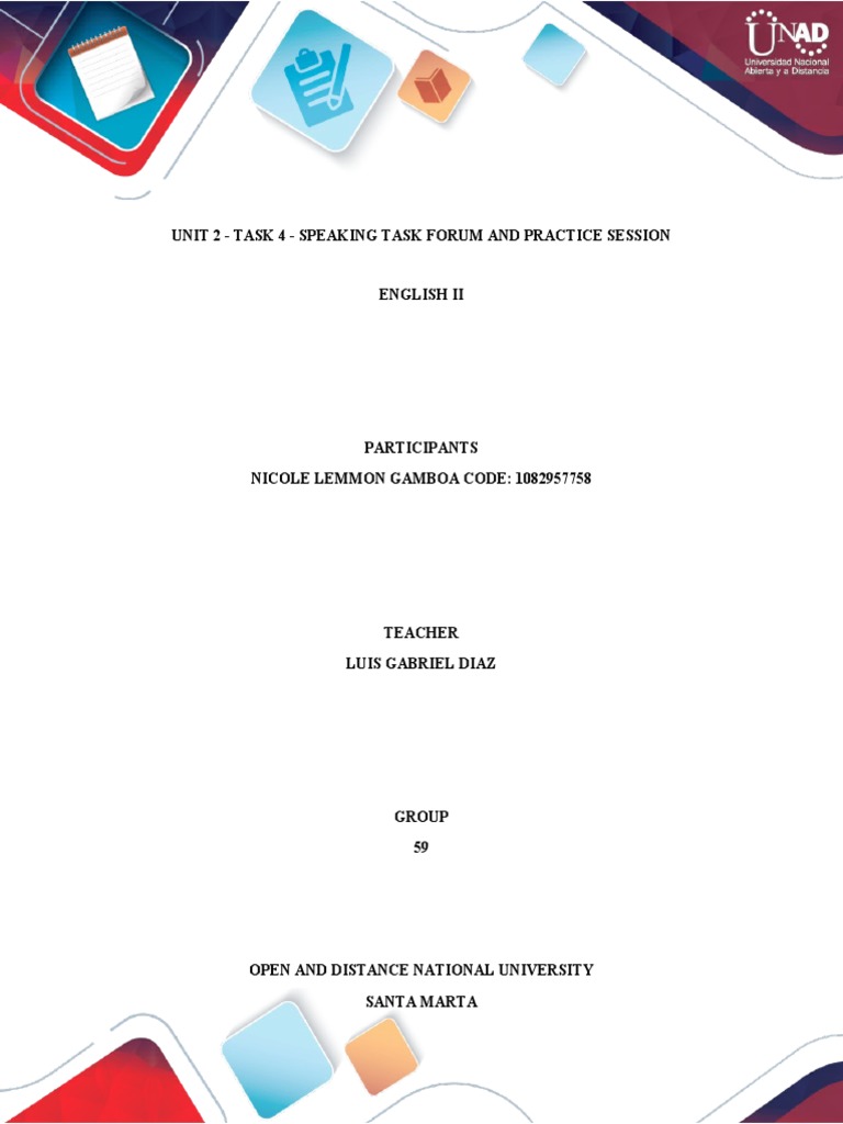 Unit 2 - Task 4 - Speaking Task Forum and Practice Session | PDF