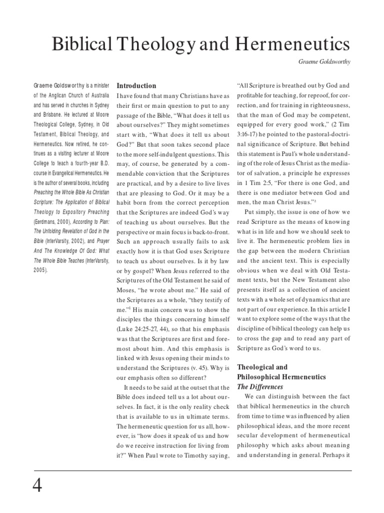 SBJT 102 Sum06-Goldsworthy-2 PDF | PDF | Bible | Jesus