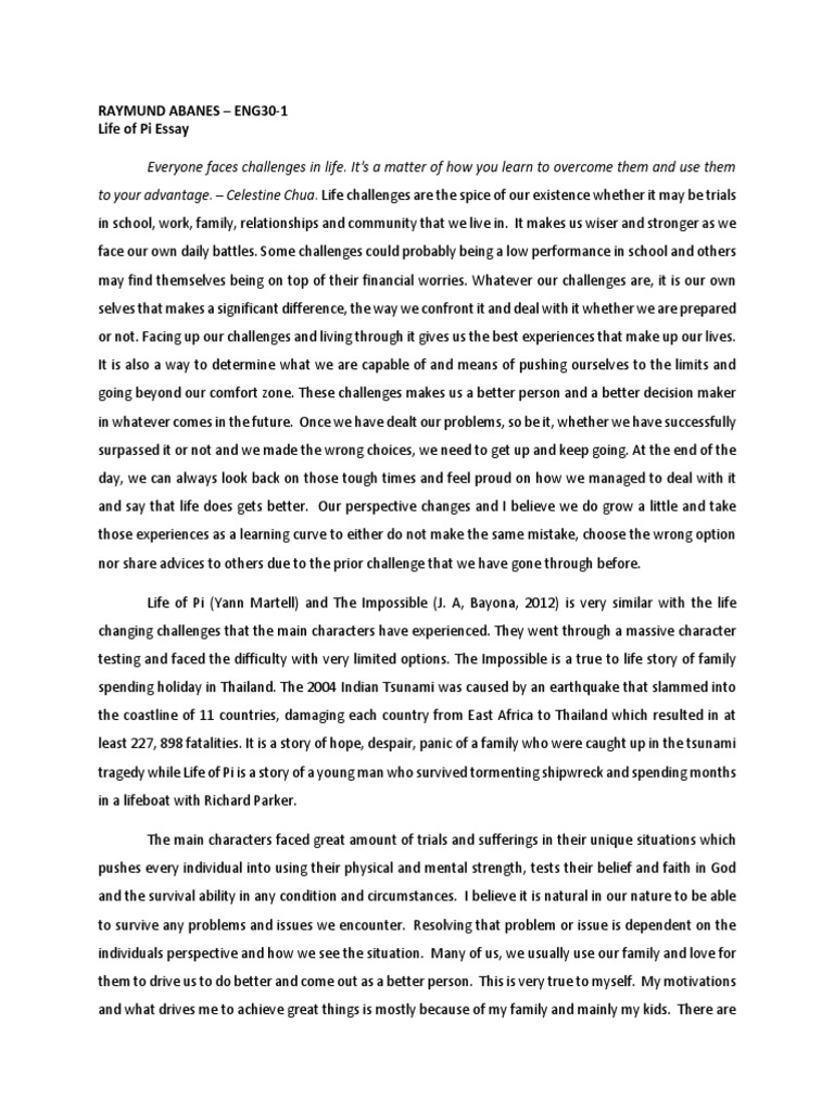 Life of Pi PDF | PDF | Disaster And Accident