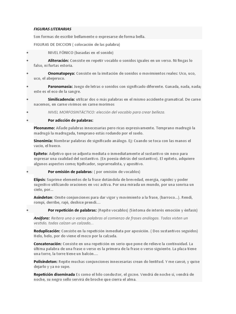 Figuras Literarias y Ejemplos | PDF | Rima | Poesía