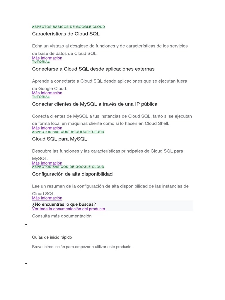 Aspectos Básicos de Google Cloud | PDF | Computación en la nube | SQL