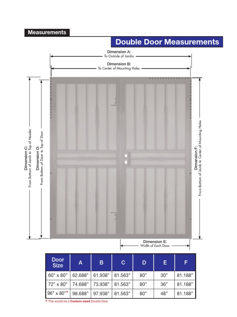 Double Door Measurements | PDF | Door | Architectural Elements