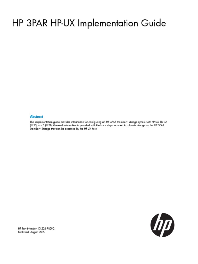 HP 3PAR HP-UX Implementation Guide PDF | PDF | Command Line Interface ...