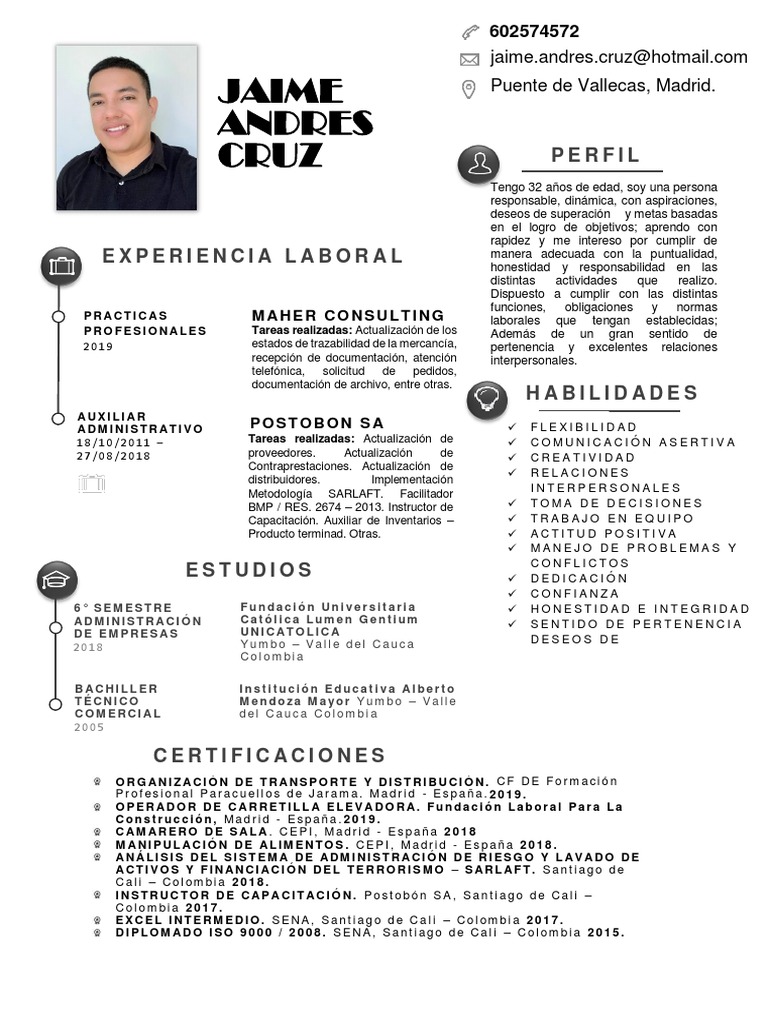 Curriculum Jaime Andres Cruz-2 PDF | PDF | Cognición | Business