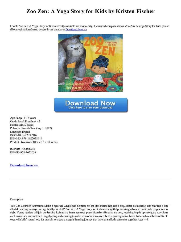 Zoo Zen A Yoga Story For Kids PDF | PDF | Media | Books