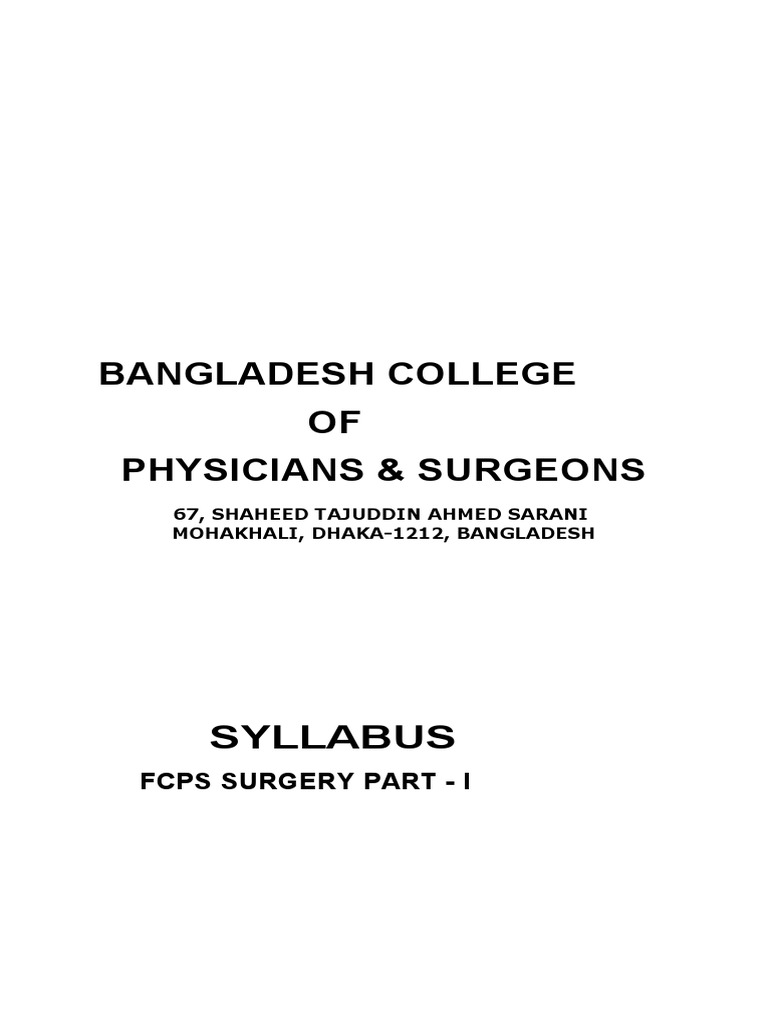 Surgery Part-1 Syllabus | PDF | Thorax | Pathology