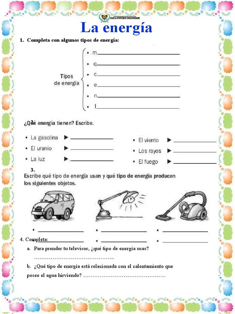 Ficha de Actividad - La Energía | PDF