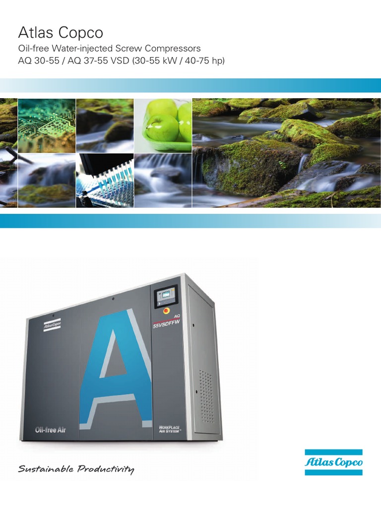 Oil-Free Water-Injected Screw Compressors | PDF | Bearing (Mechanical ...