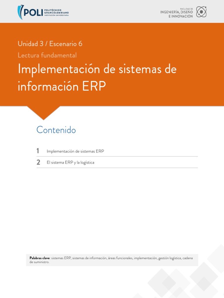 Implementación Del Sistema ERP PDF | PDF | Planificación de recursos ...
