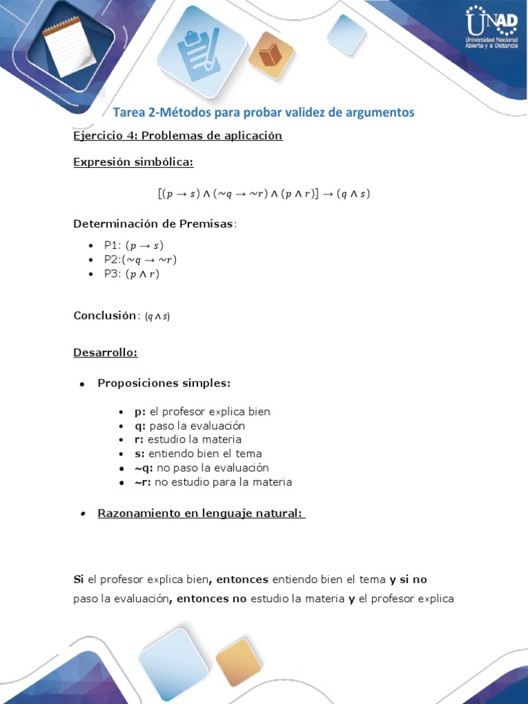 Ejercicio 4, Unidad 2 - Angie Duque | PDF | Verdad lógica ...