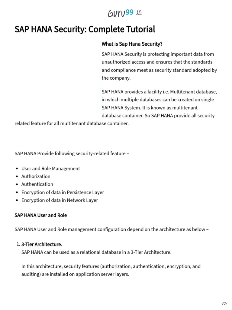 SAP HANA Security - Complete Tutorial | PDF | Databases | Information ...