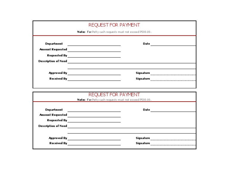 Request For Payment Form | PDF