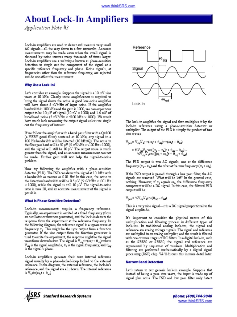 Understanding Phase-Sensitive Detection: How Lock-In Amplifiers Extract ...