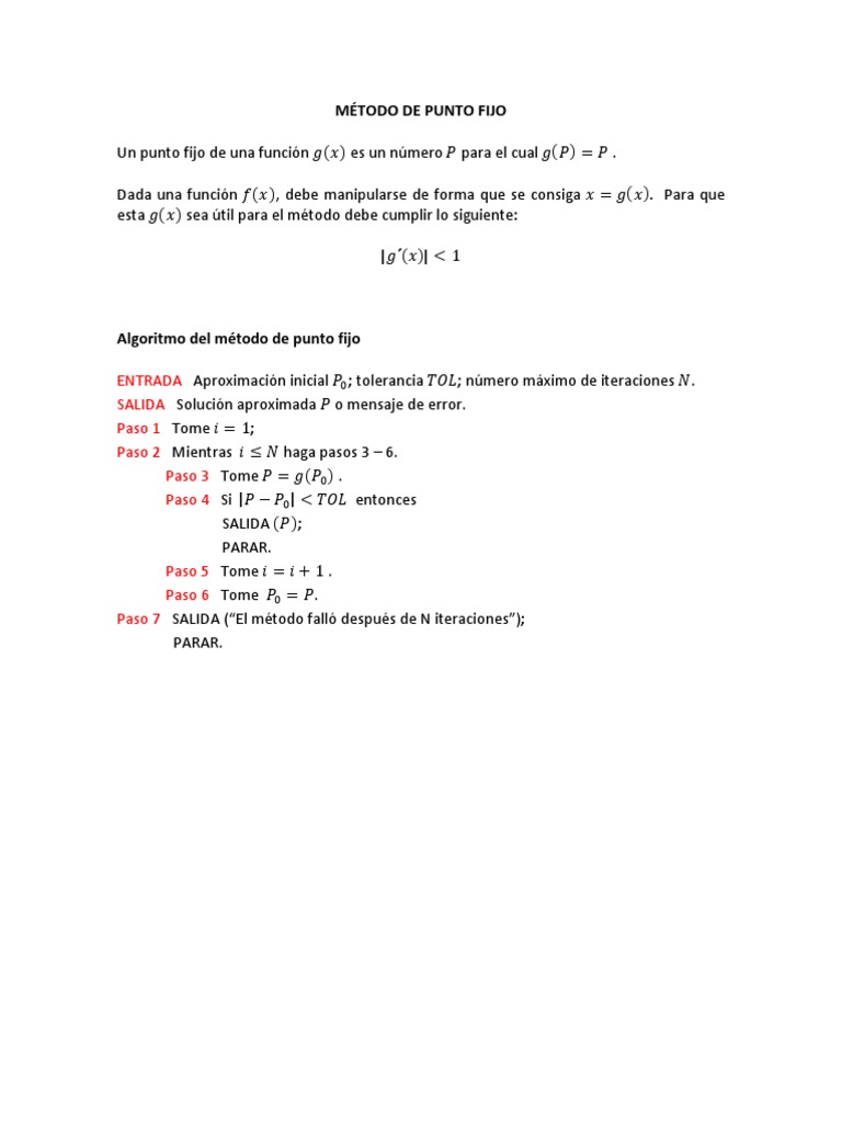 Método de Punto Fijo PDF | PDF