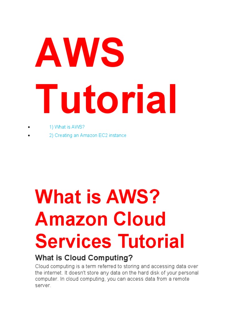 What Is AWS? Amazon Cloud Services Tutorial | PDF | Amazon Web Services ...