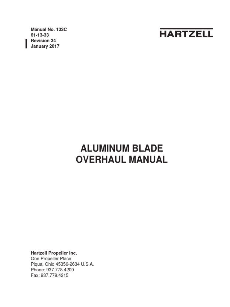 Aluminum Blade Overhaul Manual Hartzell Prop R32 PDF | PDF | Nature