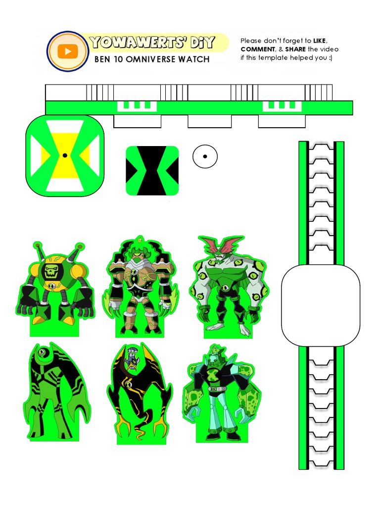 Ben 10 Omniverse Watch Papercraft Template | PDF